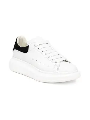 Alexander McQueen S Oversized Embossed Logo Colorblocked Suede Sneakers - White Black
