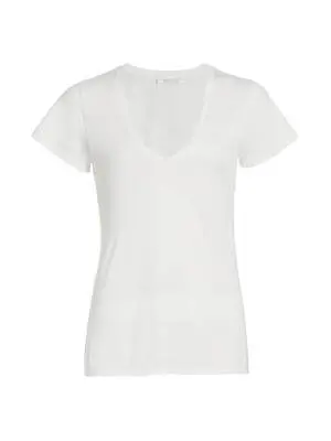 NILI LOTAN Carol V-neck T-shirt Ecru