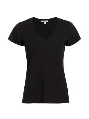 NILI LOTAN Carol V-neck T-shirt Jet Black