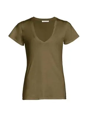 NILI LOTAN Carol V-neck T-shirt Olive