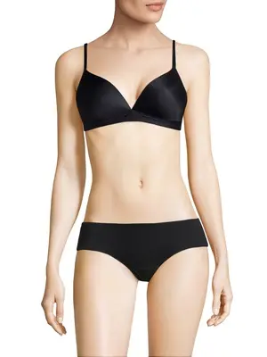 Hanro Satin Deluxe Soft Cup T-shirt Bra - Black