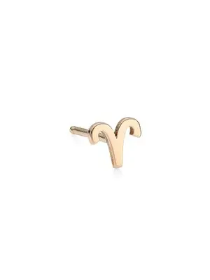 Zoe Chicco Itty Bitty 14k Yellow Gold Zodiac Sign Single Stud Earring Aries