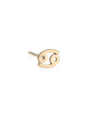 Zoe Chicco Itty Bitty 14k Yellow Gold Zodiac Sign Single Stud Earring Cancer