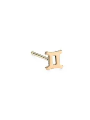Zoe Chicco Itty Bitty 14k Yellow Gold Zodiac Sign Single Stud Earring Gemini