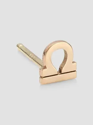 Zoe Chicco Itty Bitty 14k Yellow Gold Zodiac Sign Single Stud Earring - Libra