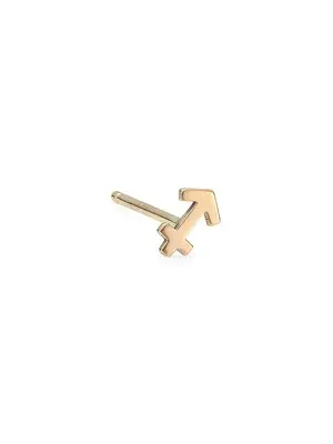 Zoe Chicco Itty Bitty 14k Yellow Gold Zodiac Sign Single Stud Earring Sagittarius