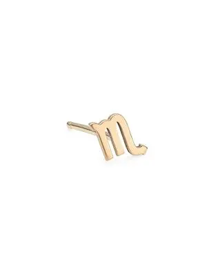 Zoe Chicco Itty Bitty 14k Yellow Gold Zodiac Sign Single Stud Earring Scorpio