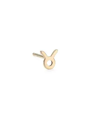 Zoe Chicco Itty Bitty 14k Yellow Gold Zodiac Sign Single Stud Earring Taurus