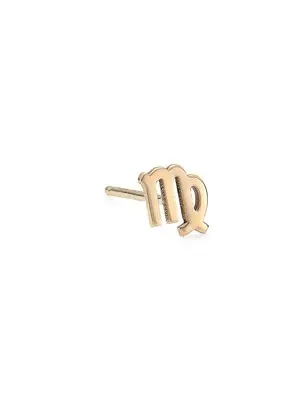 Zoe Chicco Itty Bitty 14k Yellow Gold Zodiac Sign Single Stud Earring Virgo