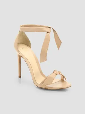 ALEXANDRE BIRMAN Clarita Bow Leather Sandals Beige