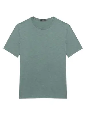 Theory Essential Short-sleeve Cotton T-shirt Balsam Green