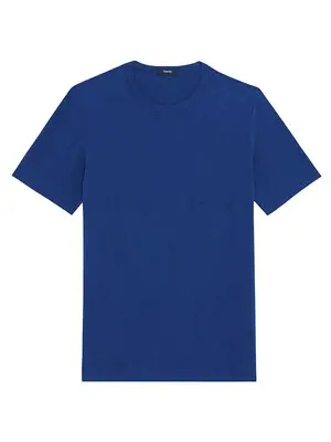 Theory Essential Short-sleeve Cotton T-shirt Blueberry