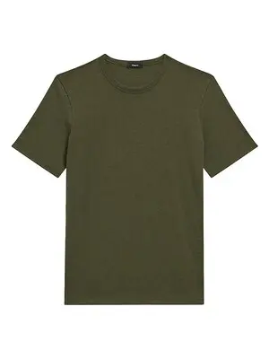 Theory Essential Short-sleeve Cotton T-shirt Hunter Green