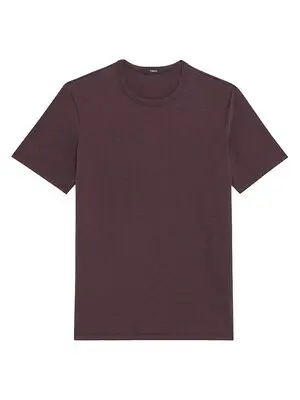 Theory Essential Short-sleeve Cotton T-shirt Malbec