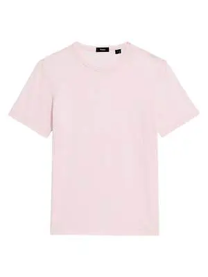 Theory Essential Short-sleeve Cotton T-shirt Pale Pink
