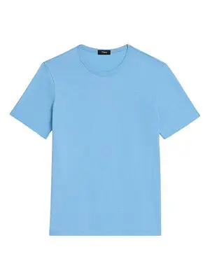 Theory Essential Short-sleeve Cotton T-shirt Powder Blue