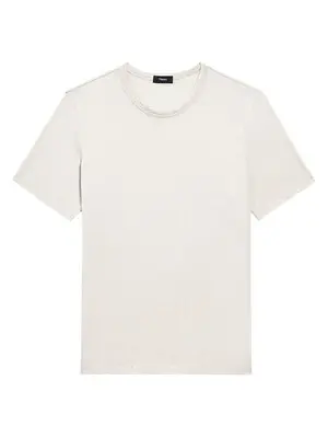 Theory Essential Short-sleeve Cotton T-shirt Sand