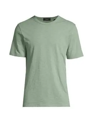 Theory Essential Short-sleeve Cotton T-shirt Steel Green