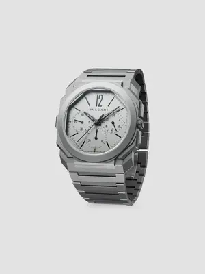 BVLGARI Octo Finissimo Extra-thin Ceramic & Titanium Bracelet Chronograph Watch - Grey