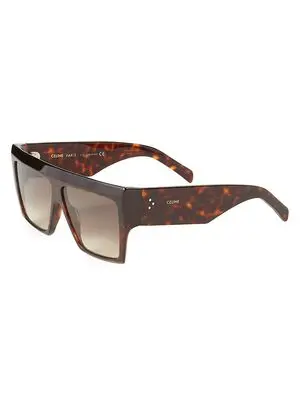 Celine Women's 60MM Flat-Top Square Sunglasses - Black - Havana