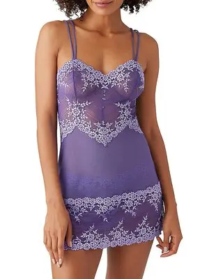 Wacoal Women's Embrace Lace Chemise - Black  Mystical Purple Rose