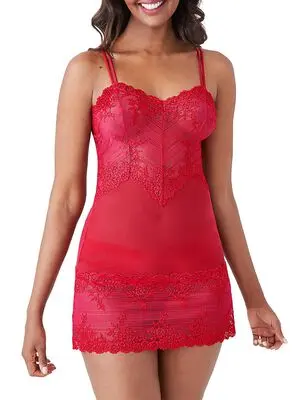 Wacoal Women's Embrace Lace Chemise - Black  Persian Red