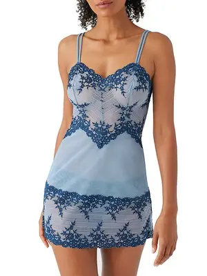 Wacoal Women's Embrace Lace Chemise - Black  Windword Blue Titan