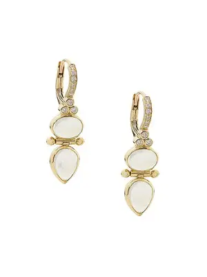 Temple St. Clair Florence86 18k Blue Moonstone & Diamond Dynasty Double-drop Earrings
