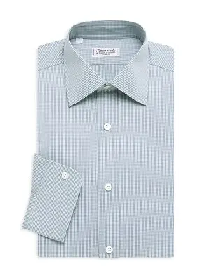 Charvet Mini Windowpane Check Dress Shirt