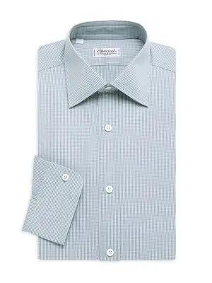 Charvet Mini Windowpane Check Dress Shirt