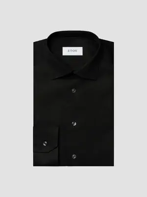 Eton Slim-fit Twill Dress Shirt - Black