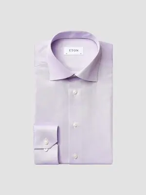 Eton Slim-fit Twill Dress Shirt - Lavendar