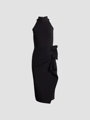 Chiara Boni La Petite Robe Halter Ruffle Midi Dress - Black