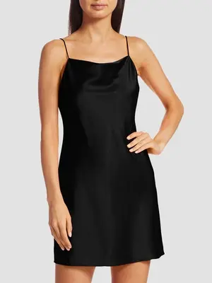 Alice + Olivia Harmony Mini Slip Dress - Black
