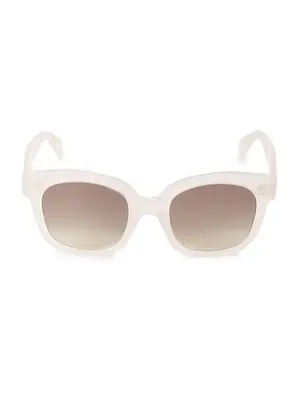 Celine 54mm Square Cat-eye Sunglasses White