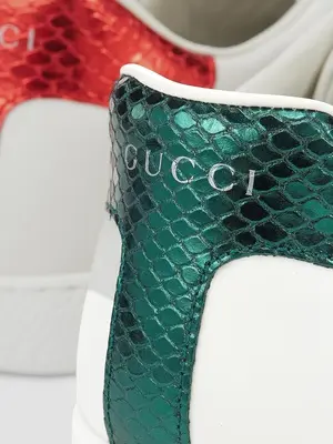 Gucci New Ace Bee Embroidered Sneakers - White
