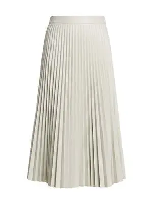 Proenza Schouler White Label Pleated Faux-leather Midi-skirt - Off White