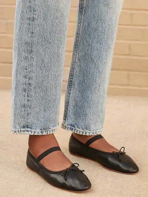 LOEFFLER RANDALL Leonie Leather Ballet Flats - Black