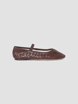 LOEFFLER RANDALL Leonie Leather Ballet Flats Espresso