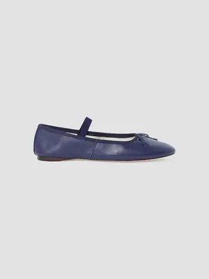 LOEFFLER RANDALL Leonie Leather Ballet Flats Navy