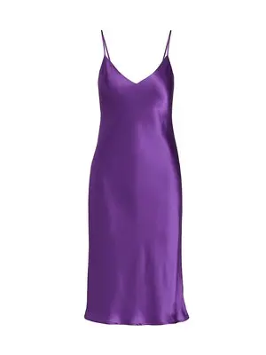L'Agence Jodie Silk Slip Dress Acai