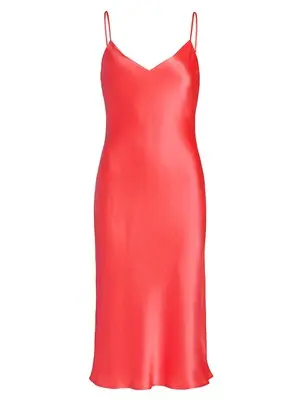 L'Agence Jodie Silk Slip Dress Diva Pink