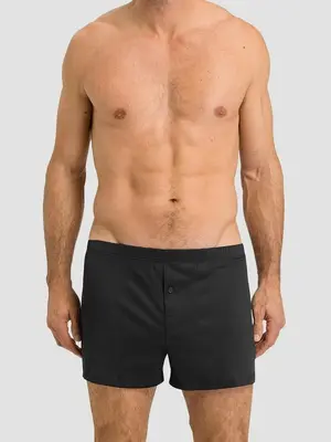 Hanro Cotton Sporty Knit Boxers - Black