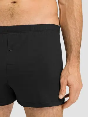 Hanro Cotton Sporty Knit Boxers - Black