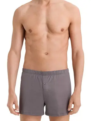 Hanro Cotton Sporty Knit Boxers Cinder Grey