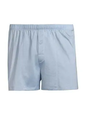 Hanro Cotton Sporty Knit Boxers Forever Blue