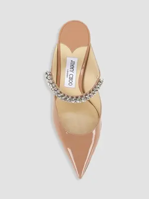 JIMMY CHOO Bing 100mm Embellished Patent Leather Mules - Ballet Pink