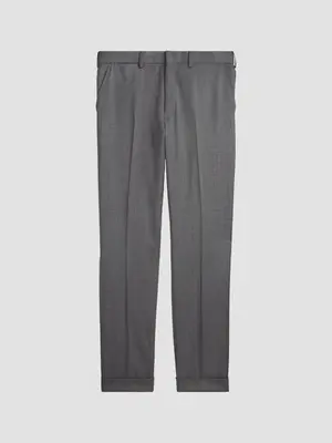 Ralph Lauren Purple Label Greg Flat-front Wool Pants - Grey