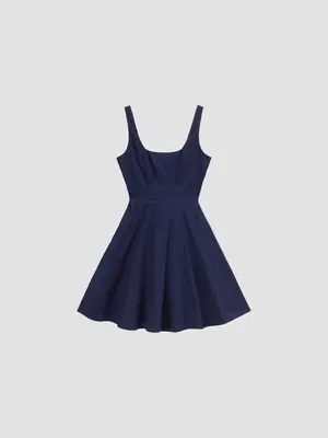 Staud Wells Mini Dress Navy