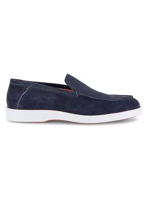 Santoni Men's Boit Suede Loafers - Navy  - Navy
